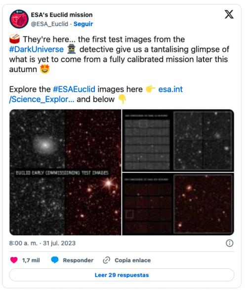Primeras imágenes de Euclid, el telescopio que descifrará el universo oscuro | Telescopios Chile