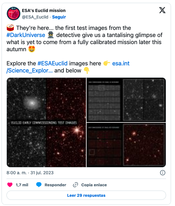 Primeras imágenes de Euclid, el telescopio que descifrará el universo oscuro | Telescopios Chile